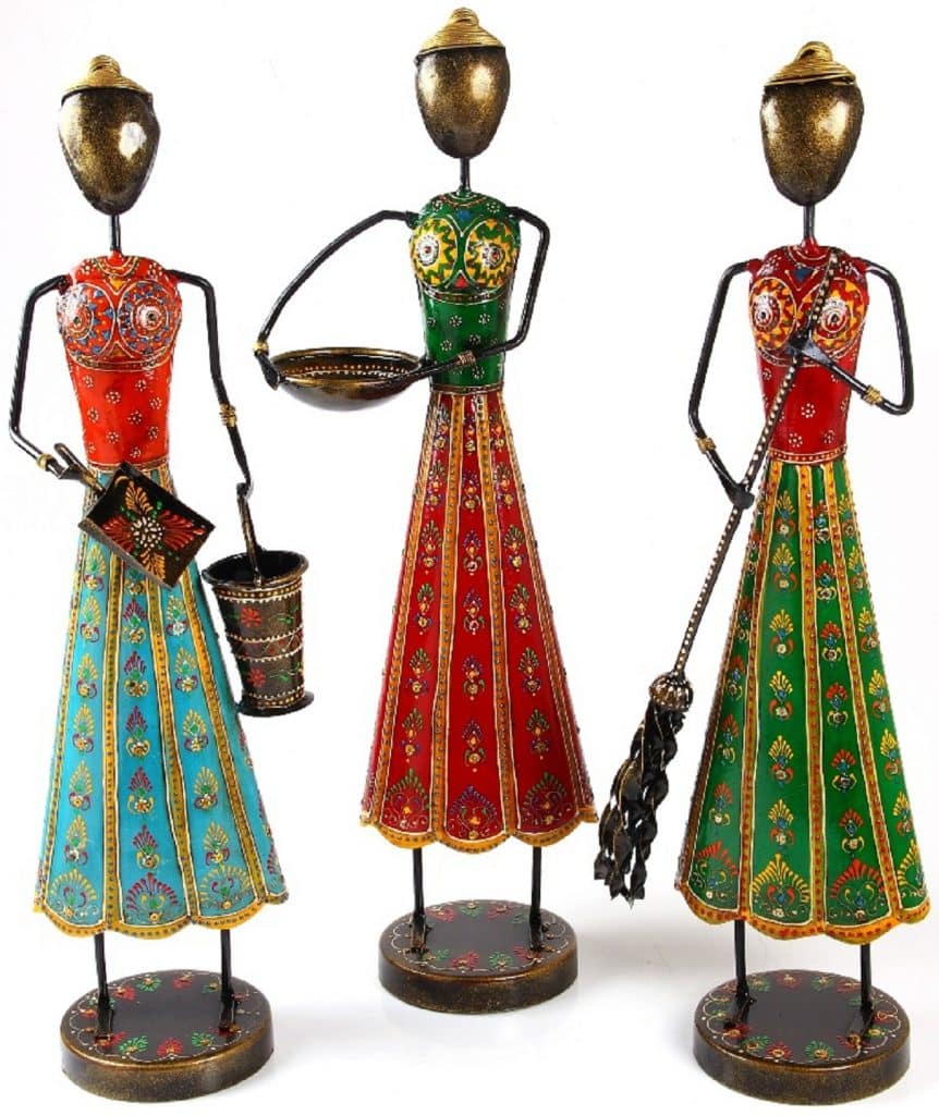 MohanJodero Metal Handicraft Handmade Tribal Lady Worker Set/3 - Buy ...