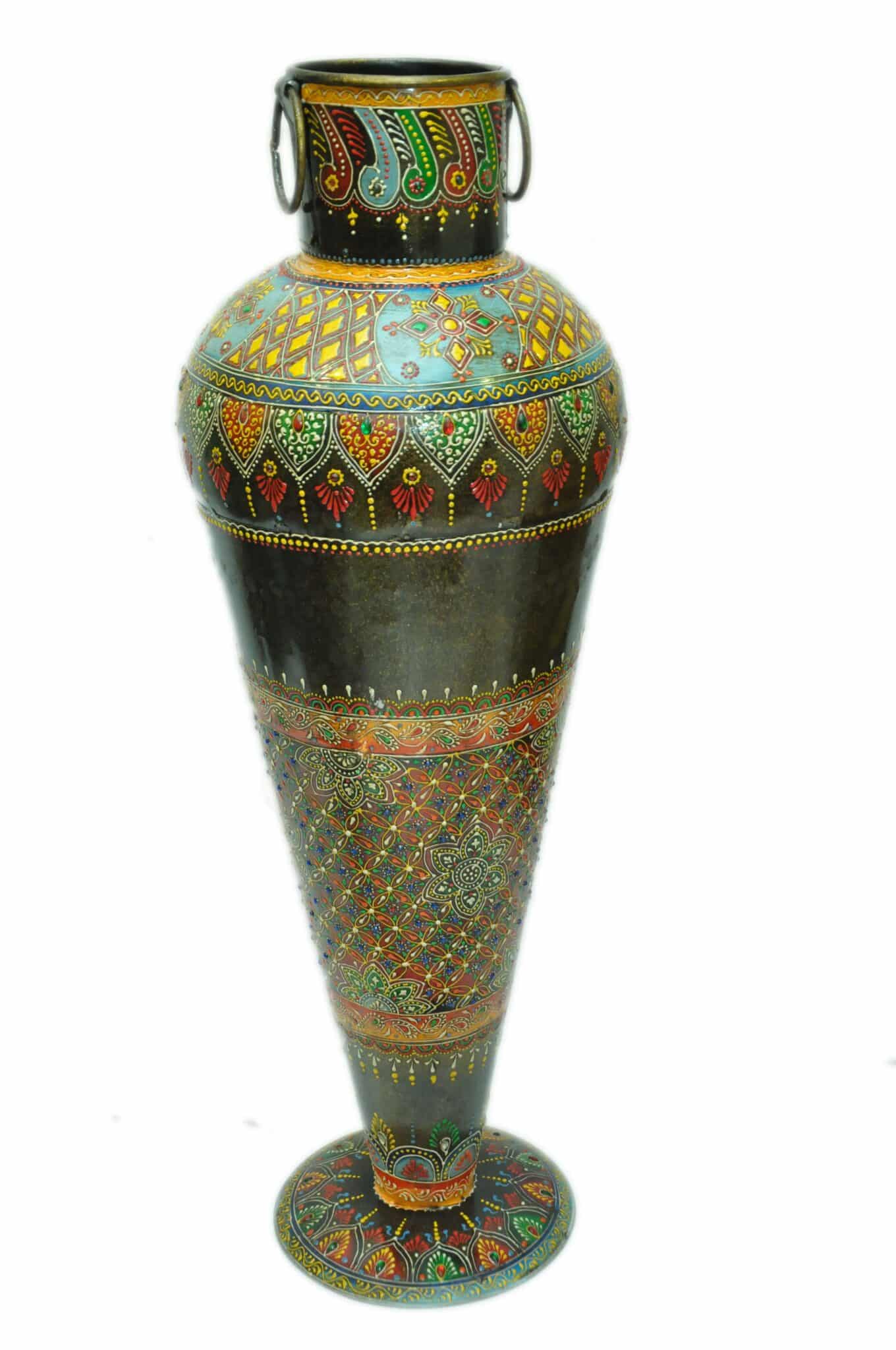 MohanJodero Handpainted Metal Handicraft Tapered Flower Vase - Buy ...