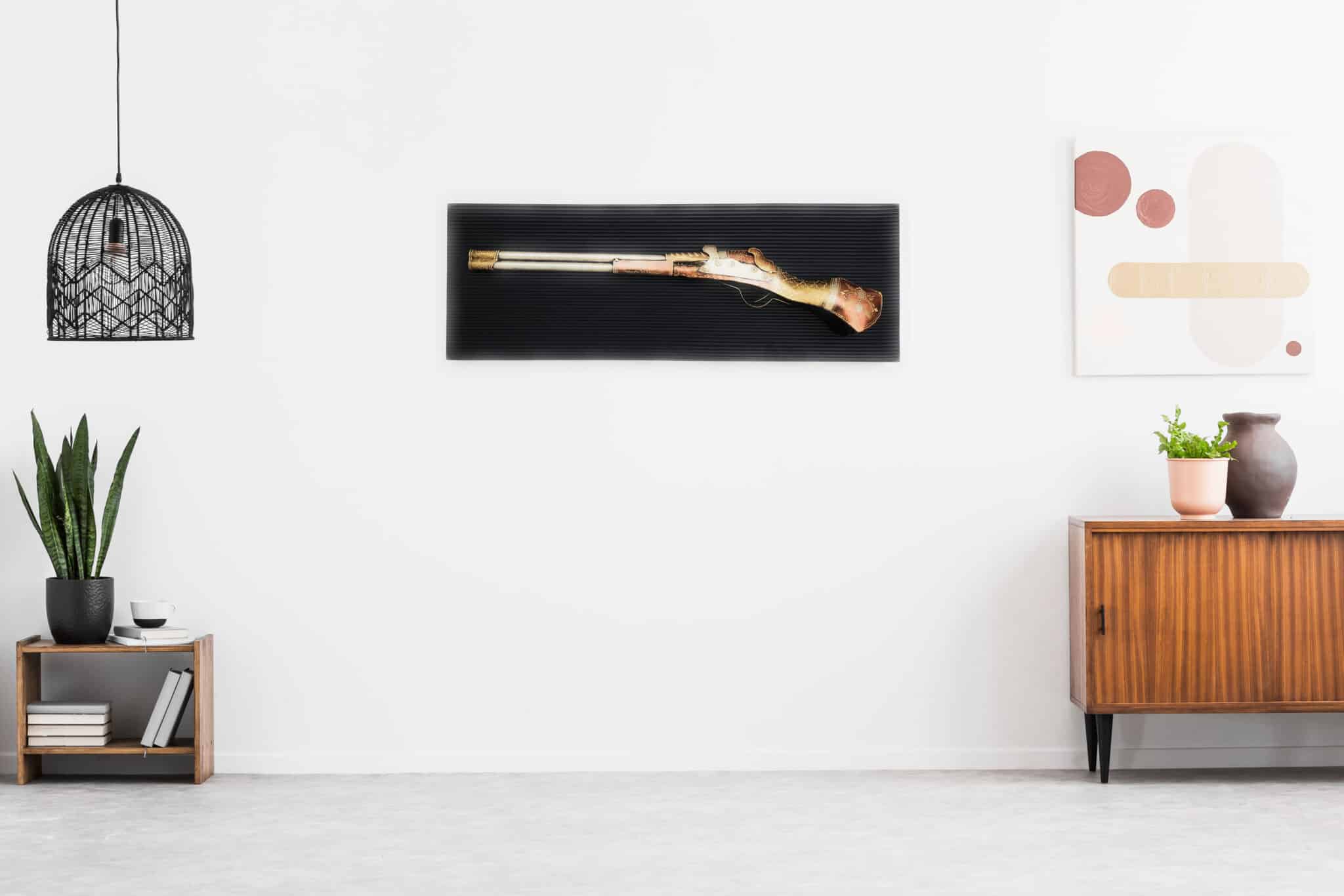 MohanJodero Wall Decor Vintage Style Double Barrel Gun Frame - Buy ...