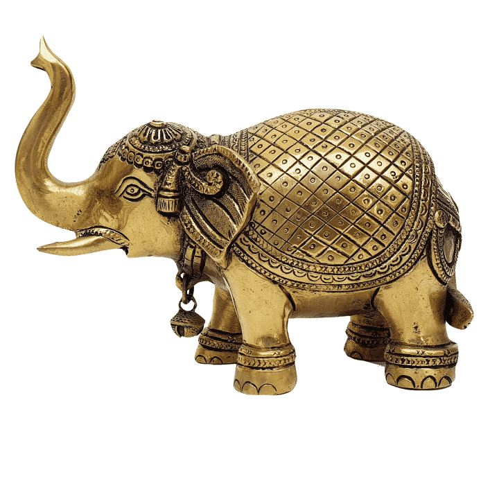 Mohanjodero Brass Elephant with Bell - Buy Indian Handicrafts Online I ...