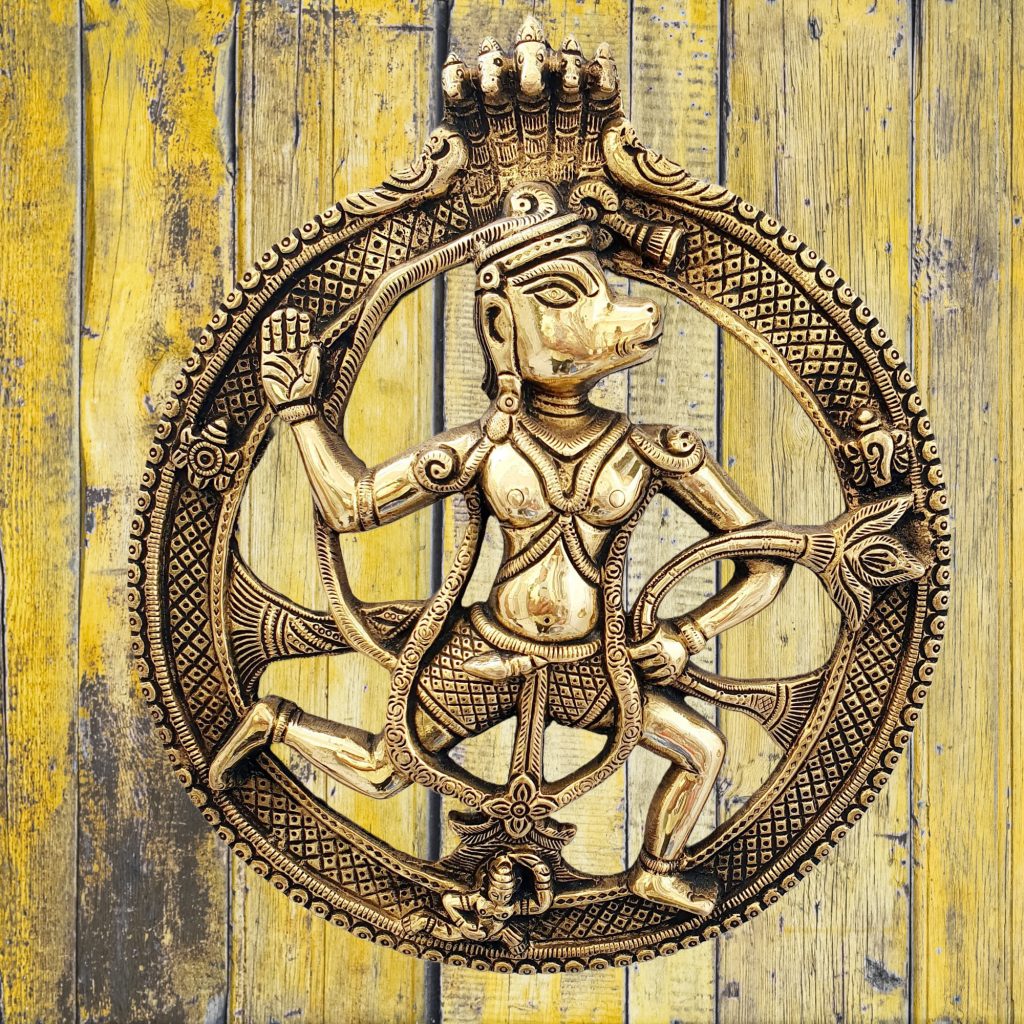 Brass Wall Hanging Lord Hanuman Idol - Buy Indian Handicrafts Online I ...
