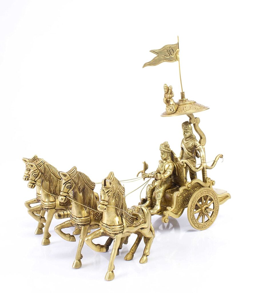 Brass Lord Krishna Arjun Rath - Buy Indian Handicrafts Online I ...