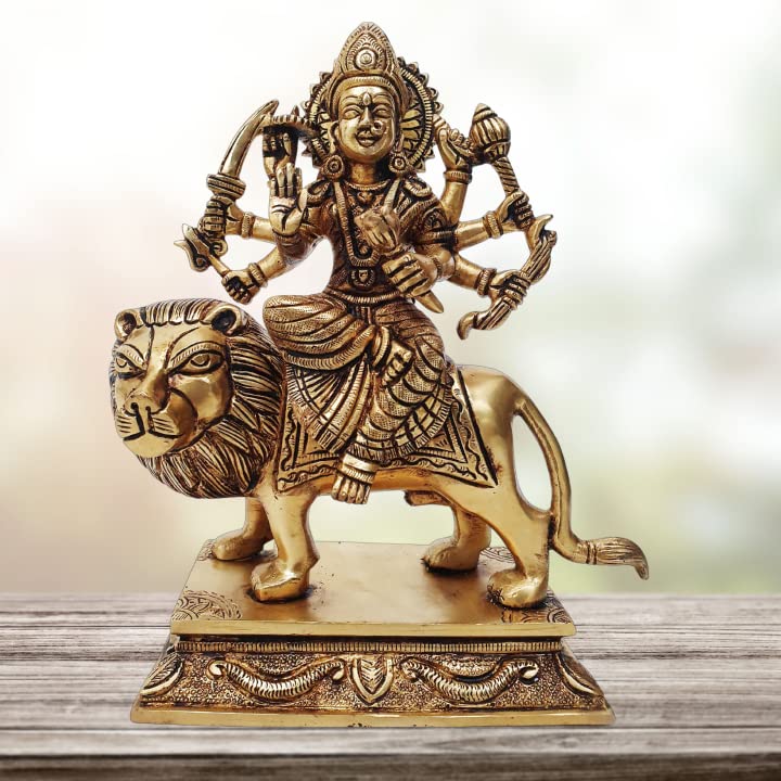 Brass Maa Durga Idol - Buy Indian Handicrafts Online I Handicrafts of India