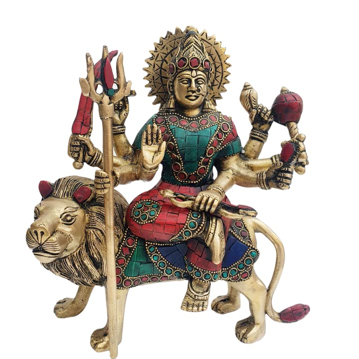 Brass Maa Durga/Maa Sherawali Statue - Buy Indian Handicrafts Online I Handicrafts of India