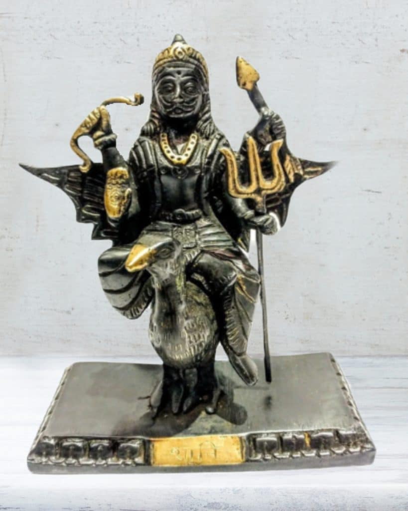 Brass Shani Idol in Antique Black Finish - Buy Indian Handicrafts ...
