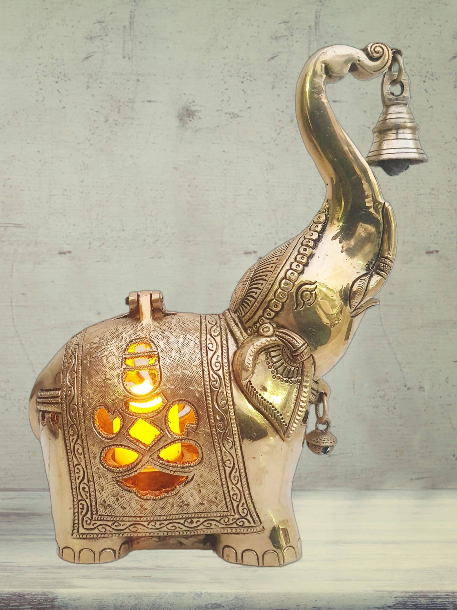 Brass Elephant with Bell, Elephant Dhoopdani, Elephant Incense Holder ...