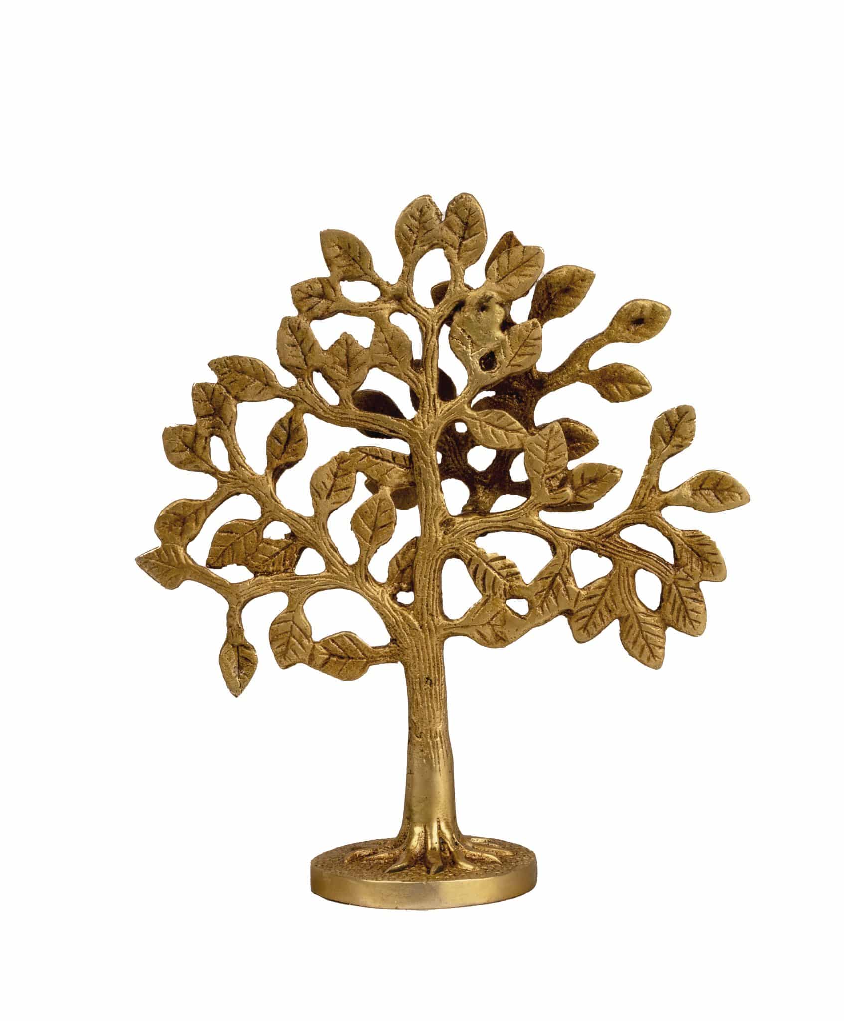 Brass Kalpavriksha Tree/Tree of Life in Antique Golden Finish , Height ...