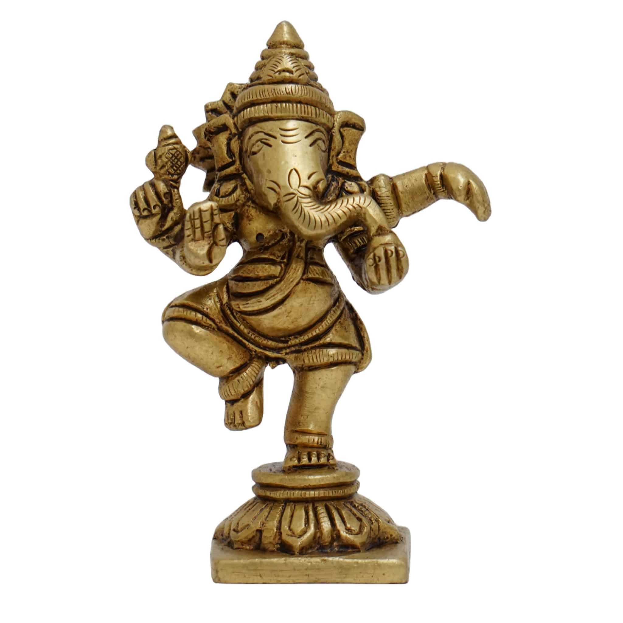 Brass Dancing Lord Ganesha Idol - Buy Indian Handicrafts Online I ...