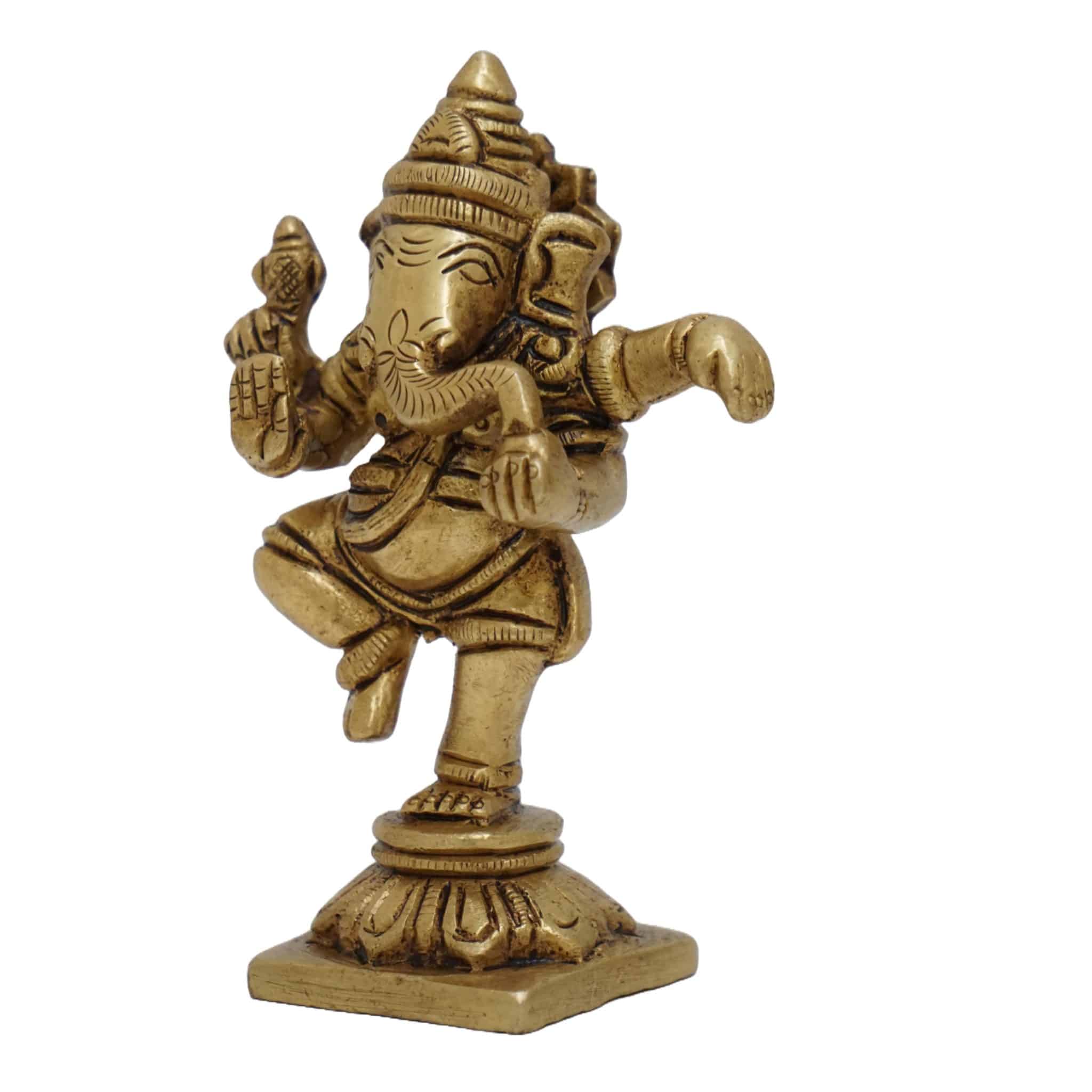Brass Dancing Lord Ganesha Idol - Buy Indian Handicrafts Online I ...