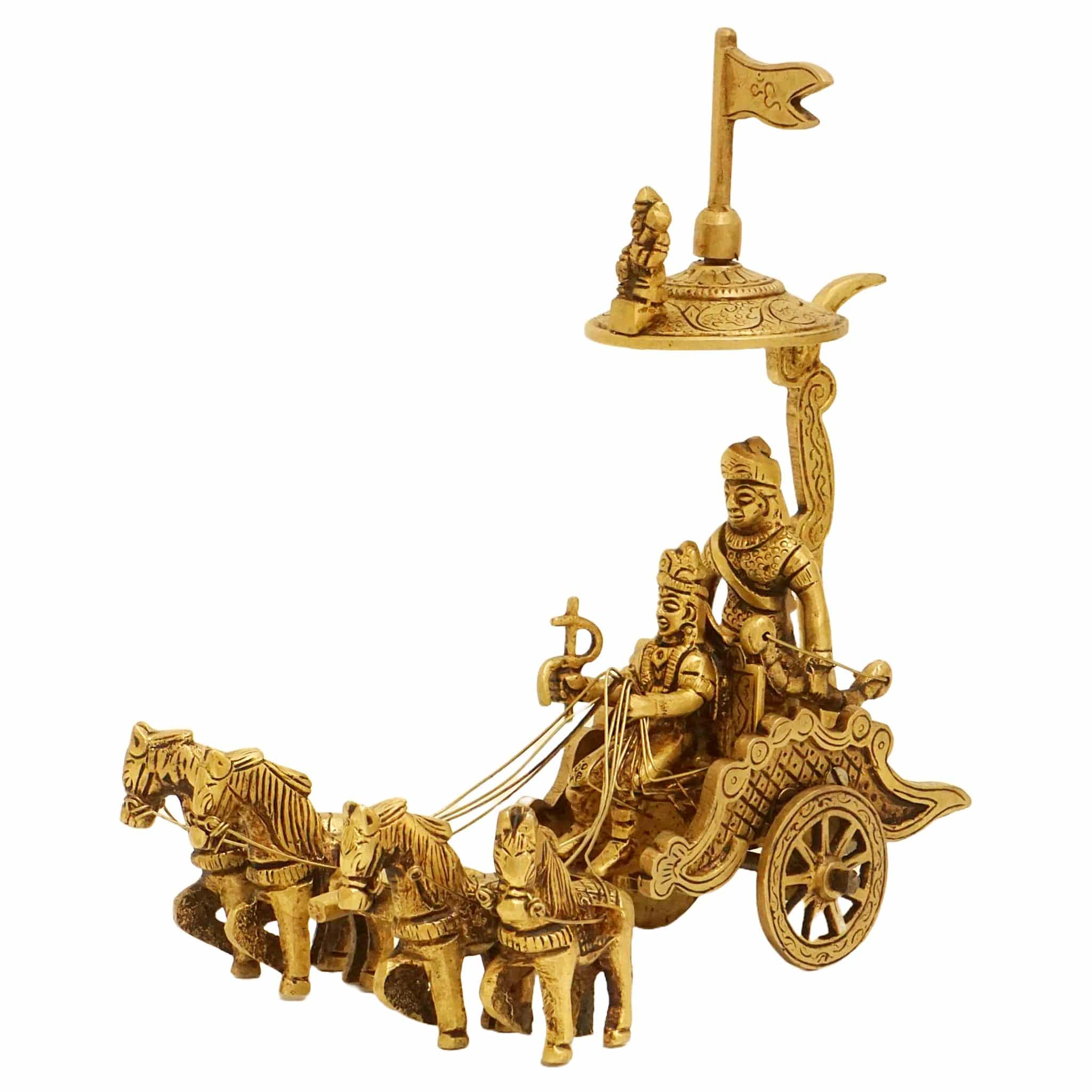 Brass Krishna Arjuna Rath - Buy Indian Handicrafts Online I Handicrafts ...