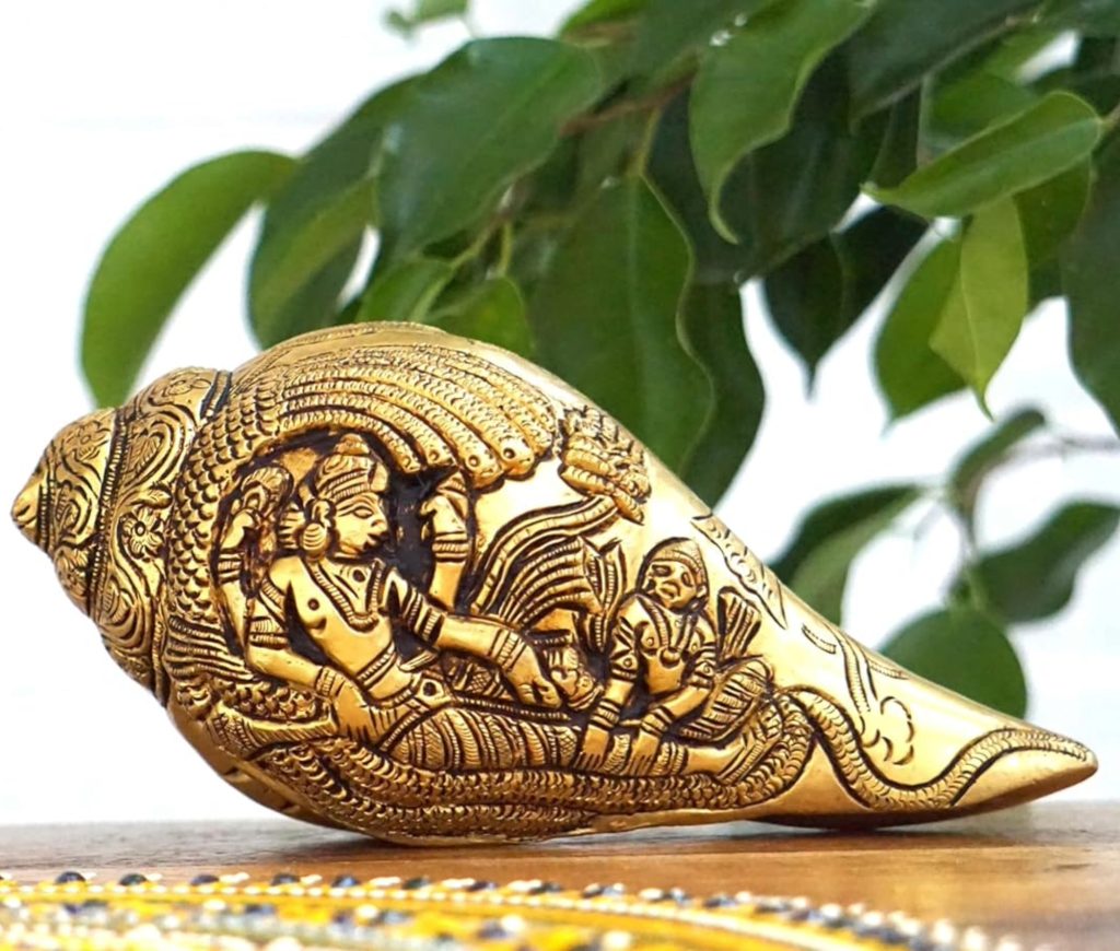 Vishnu Shankh: Brass Conch for Prosperity and Purity